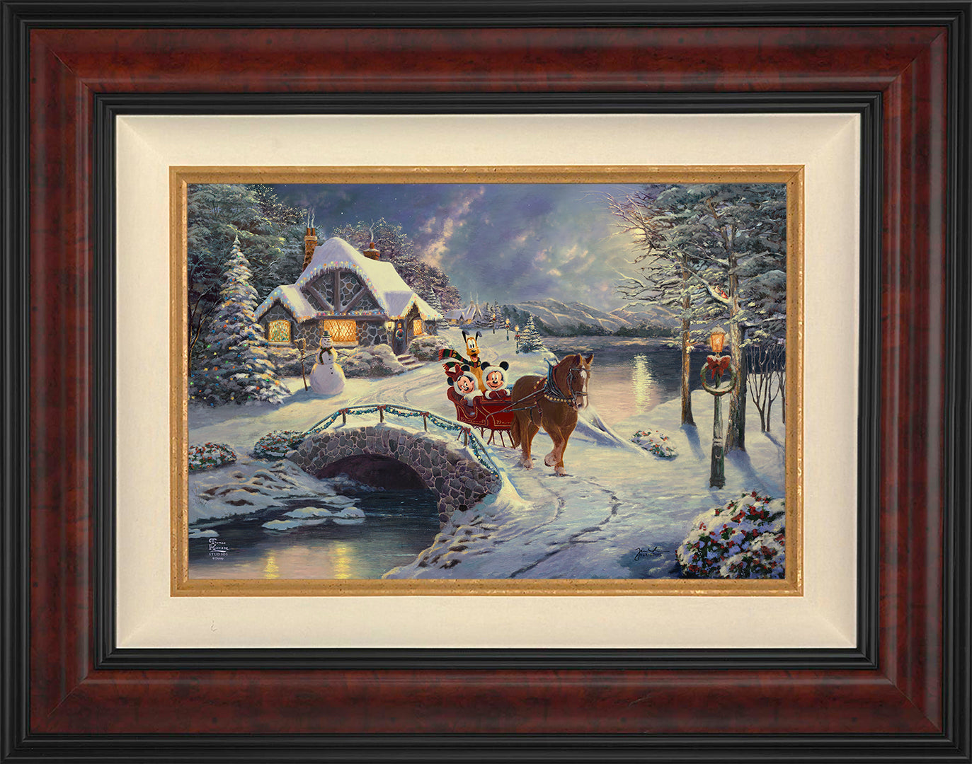 Disney Mickey and Minnie Evening Sleigh Ride Wall Art by Thomas Kinkade ...